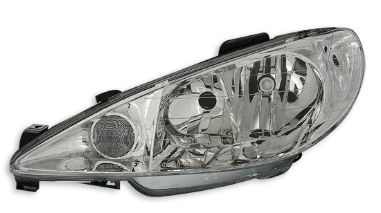 2 FEUX PHARE AVANT + MOTEUR PEUGEOT 206 PHASE 2 & S16 & CC H7 H7 A GLACE LISSE – ADTUNING